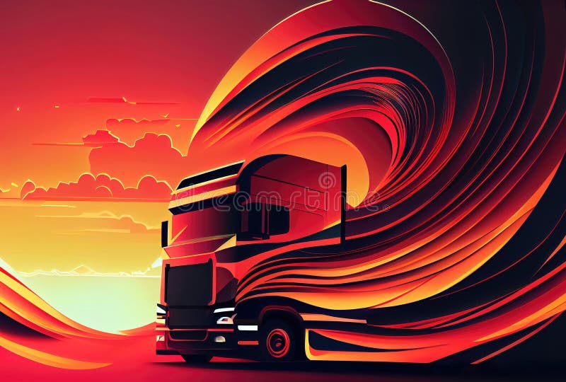 Truck Lorry Silhouette Logo Concept Vector Style Made with Generative ...