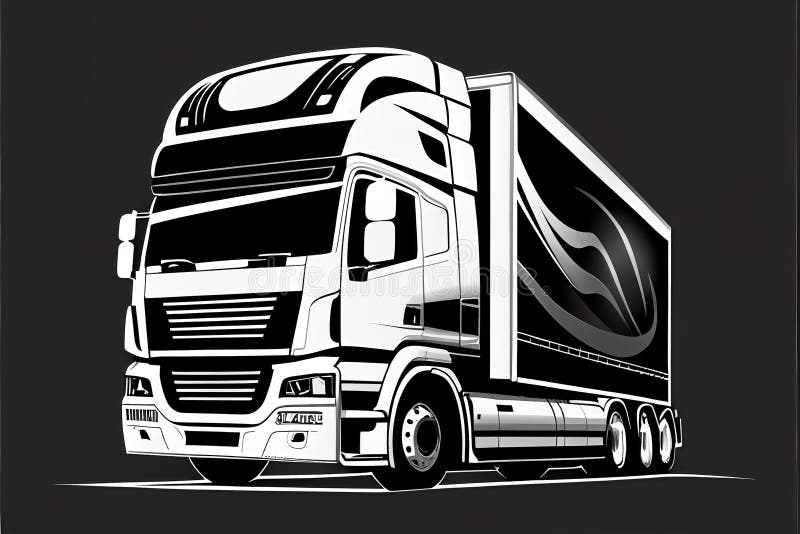 Truck Lorry Silhouette Logo Concept Vector Style Made with Generative ...
