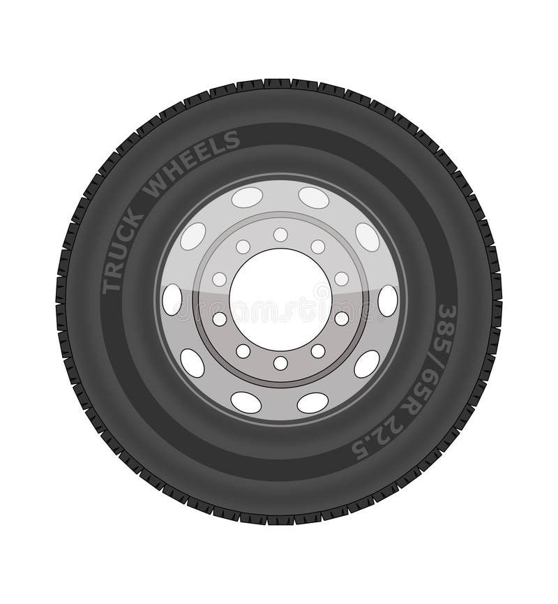 Truck and Lorry Wheel, Tire on White Background, Vector Illustration ...