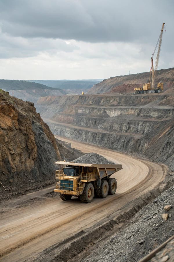 Truck of Mining in Open Cast Stock Illustration - Illustration of ...