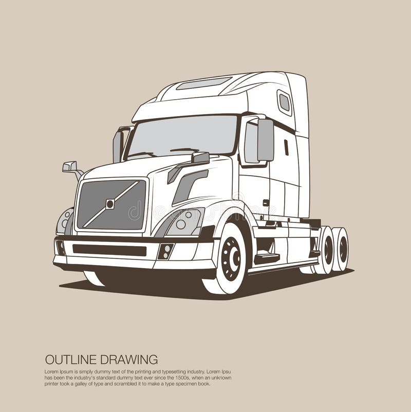 Container Truck Drawing Stock Illustrations – 3,213 Container Truck ...