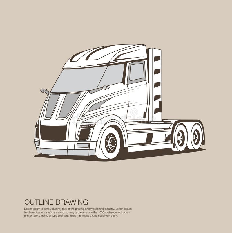 Container Truck Drawing Stock Illustrations – 3,202 Container Truck ...