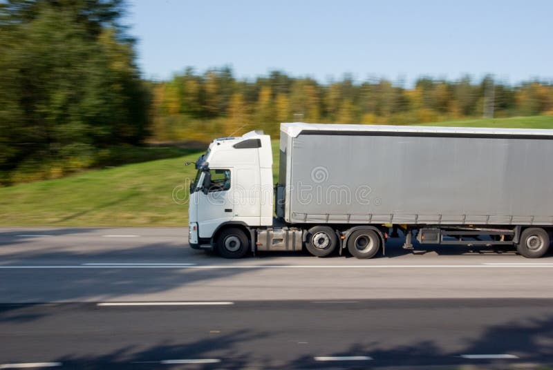 Truck in motion stock image. Image of road, speed, driving - 6456583