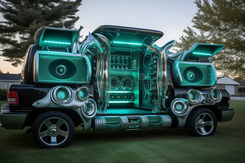 Truck with Multimedia Adjustable Electronics. Generative AI Stock Photo ...