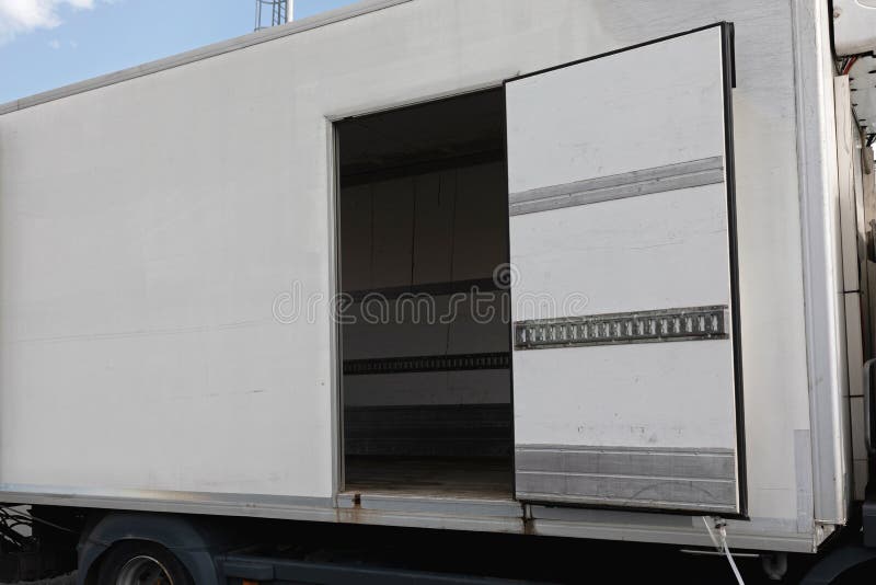 Truck Open Door stock photo. Image of shipping, white - 171550570