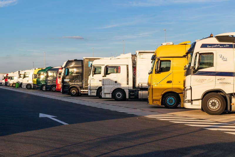 Truck overnight parking editorial photography. Image of business ...