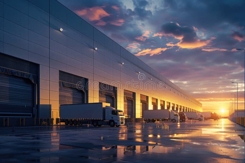 A Truck Parked in Front of a Building, Suitable for Transportation ...