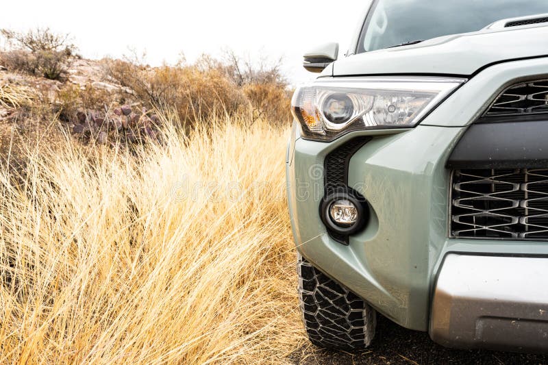 Truck Parked Next To Dry Grass Stock Photo - Image of texas, mountains ...