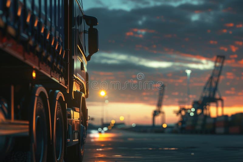 A Truck Parked on the Side of the Road. Suitable for Transportation ...