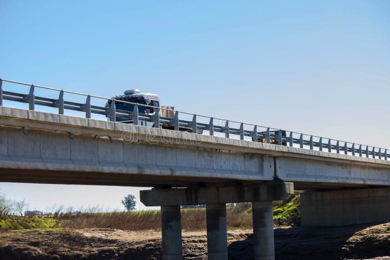 Truck Passing Over the Bridge Stock Photo - Image of cargo, rough: 73161212