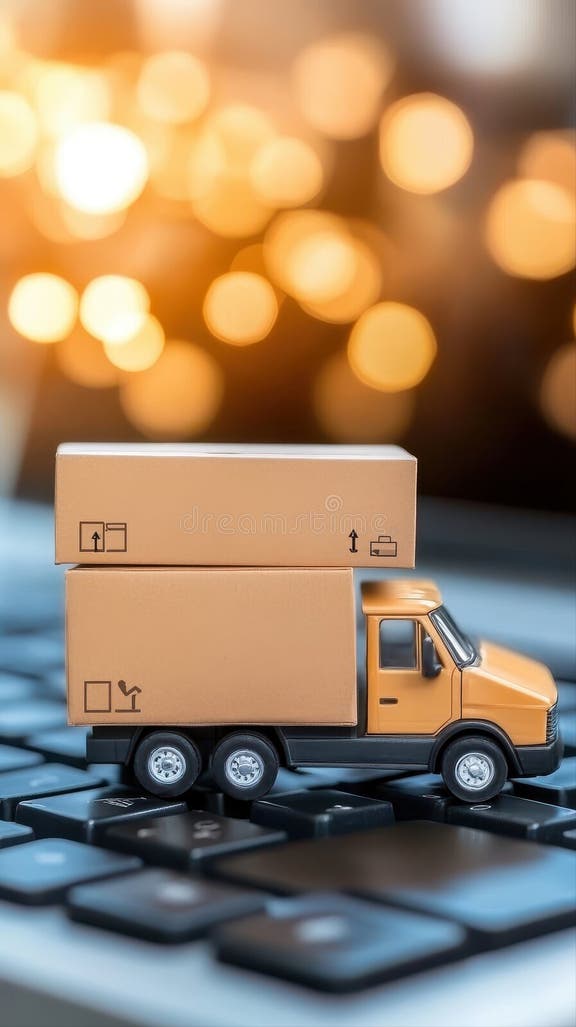 Truck Positioned on a Computer Keyboard Symbolizing the Intersection of ...