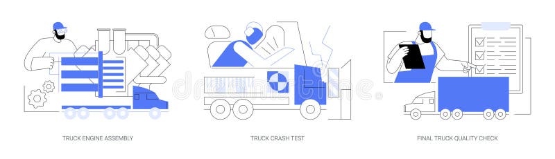 Truck Production Line Abstract Concept Vector Illustrations. Stock ...