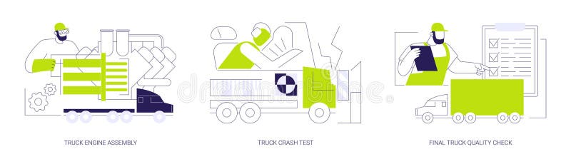 Truck Production Line Abstract Concept Vector Illustrations. Stock ...