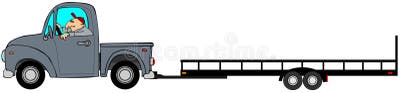 Truck Pulling an Empty Trailer Stock Illustration - Illustration of ...