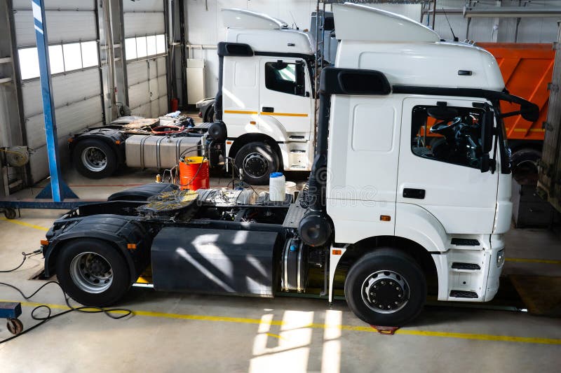 Truck Repair in Garage Service Stock Photo - Image of problem, recovery ...