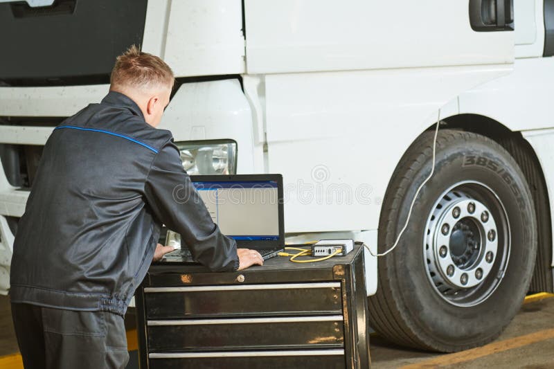 Truck Repair Workshop Inspection Trench Stock Photo - Image of lighting ...