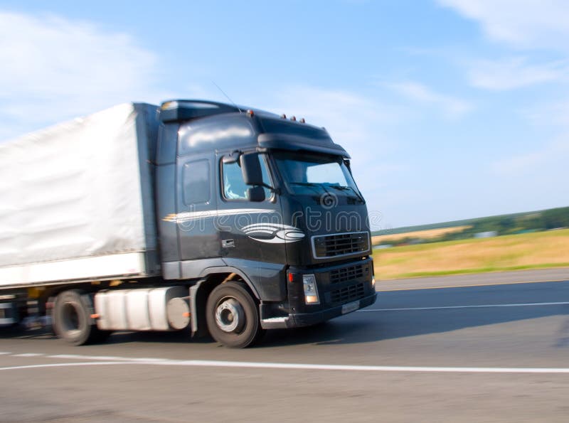 Freight truck on the road stock image. Image of logistic - 9056387