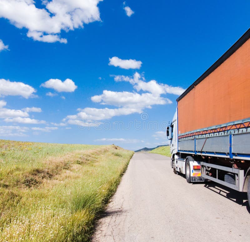 Truck on the road stock photo. Image of logistic, delivery - 5050728