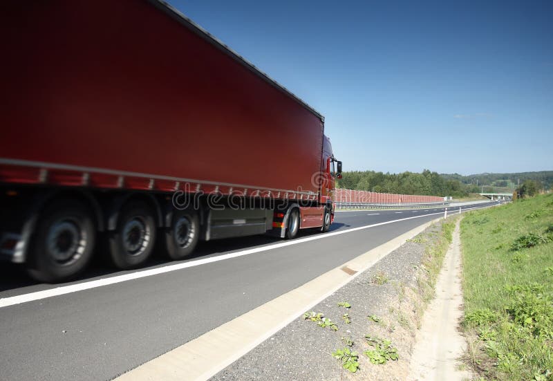 Truck on the road stock photo. Image of cargo, trailer - 40014442