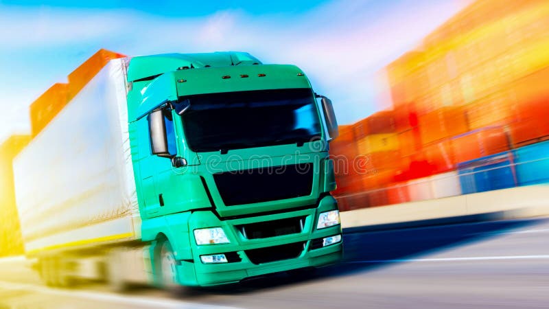 Truck on the Road . Commercial Transport Stock Photo - Image of ...