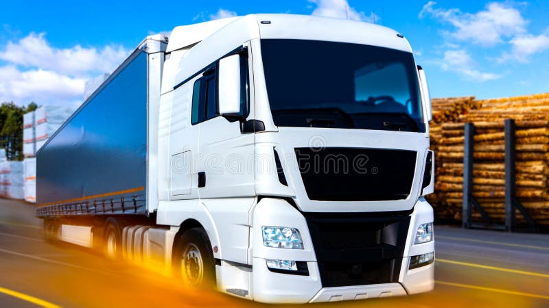 Truck on the Road . Commercial Transport Stock Image - Image of ...