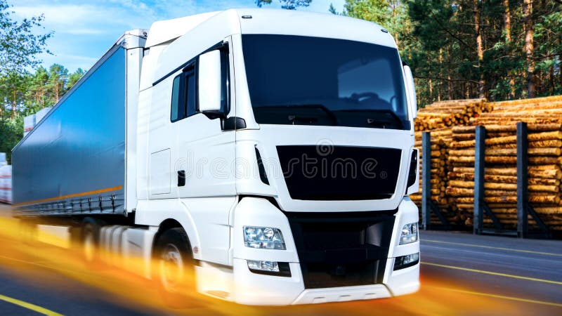 Truck on the Road . Commercial Transport Stock Image - Image of cargo ...