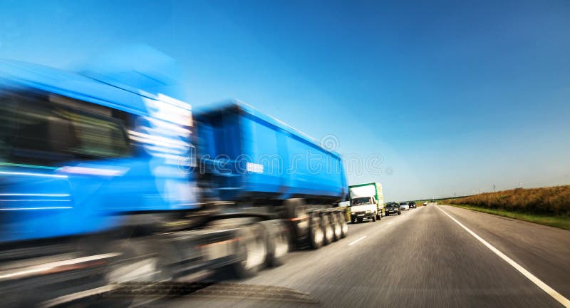 Truck on road stock image. Image of logistics, blurred - 138564457