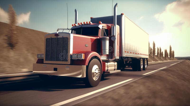 Truck on the Road with Motion Blur Effect. Generative AI Stock ...