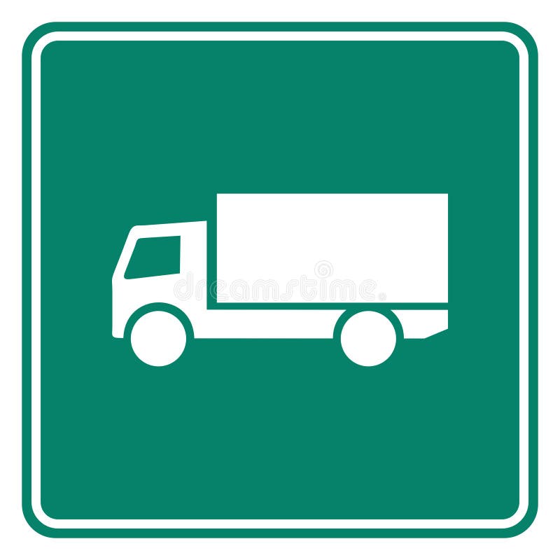 Truck and road sign stock vector. Illustration of black - 228486576
