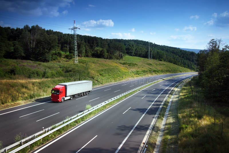Truck on the road stock image. Image of transport, cargo - 32493019