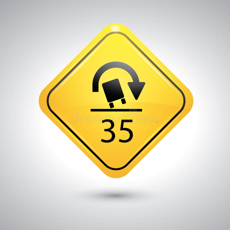 Truck Rollover Warning for Sharp Curves Sign. Vector Illustration ...