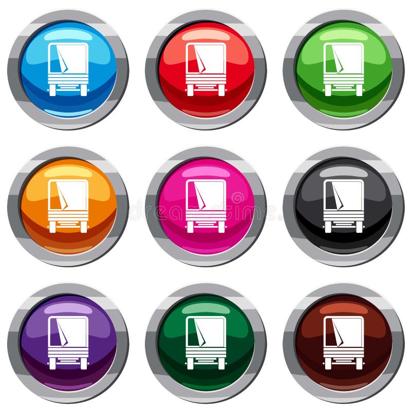 Truck set 9 collection stock vector. Illustration of sign - 97791145