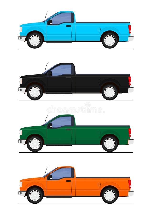 Pick Up Truck Four Colors Stock Illustrations – 4 Pick Up Truck Four ...