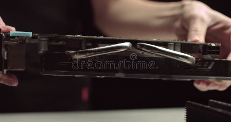 Truck Shot of VGA Card or Video Graphics Array Detail on Black Foam ...