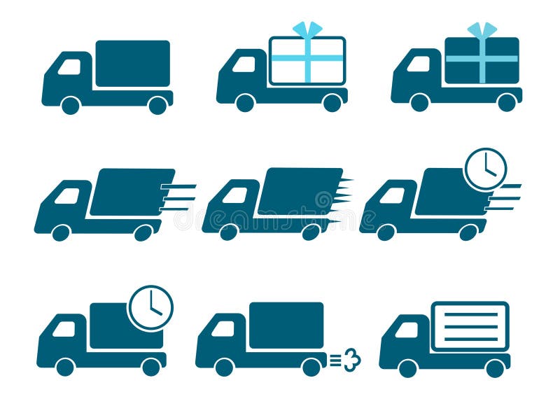 Truck simple icon set 2 stock vector. Illustration of circle - 312080488