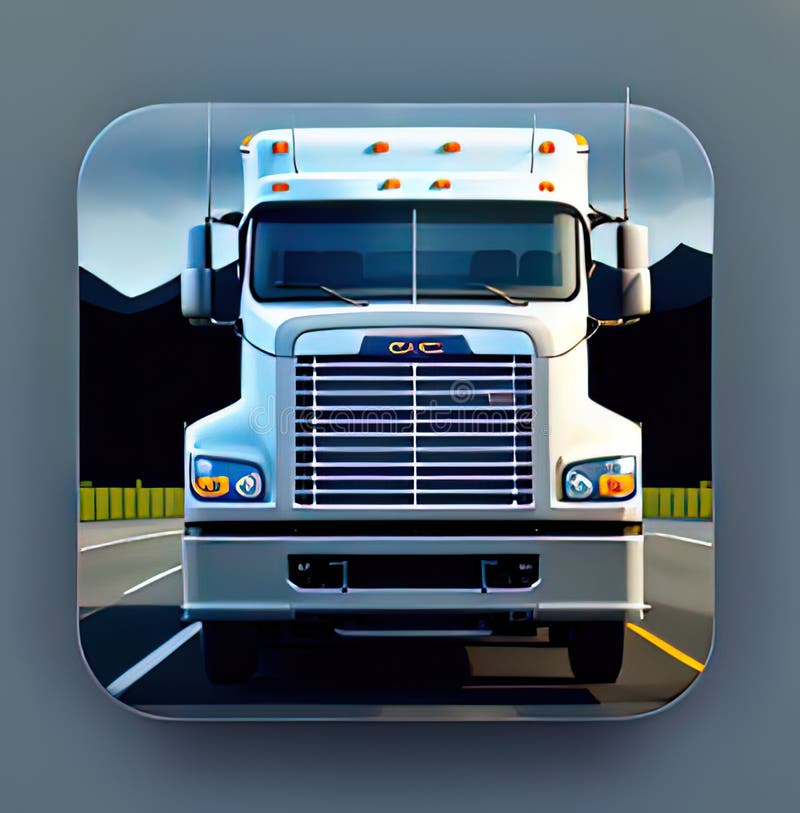 Truck Simulator Software App Icon. Generative AI. Stock Illustration ...