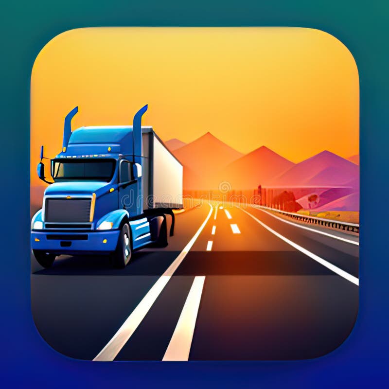 Truck Simulator Software App Style Icon. Generative AI. Stock ...
