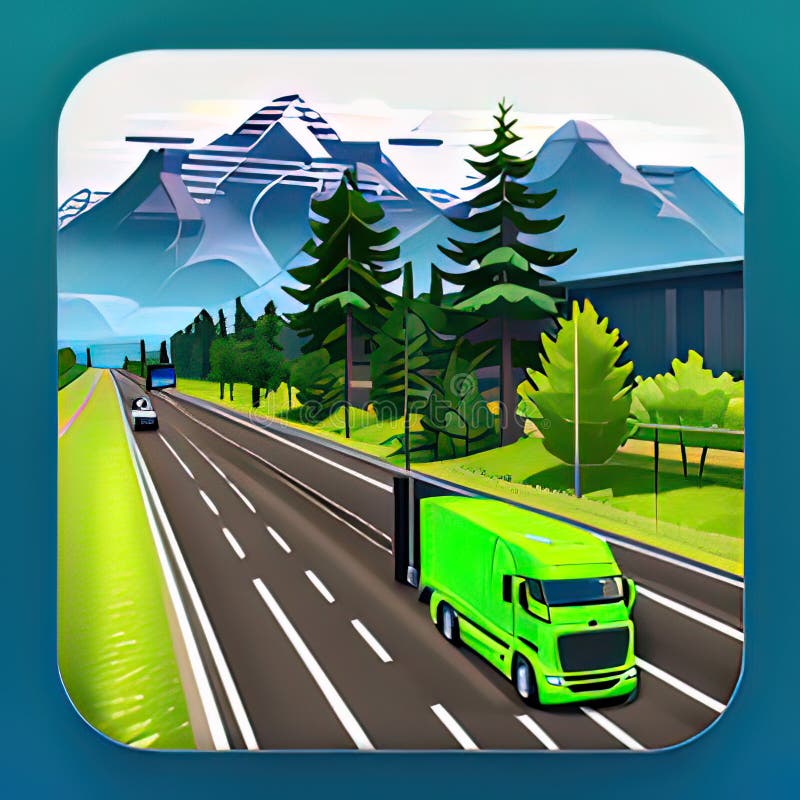 Truck Simulator Software App Icon. Generative AI. Stock Illustration ...