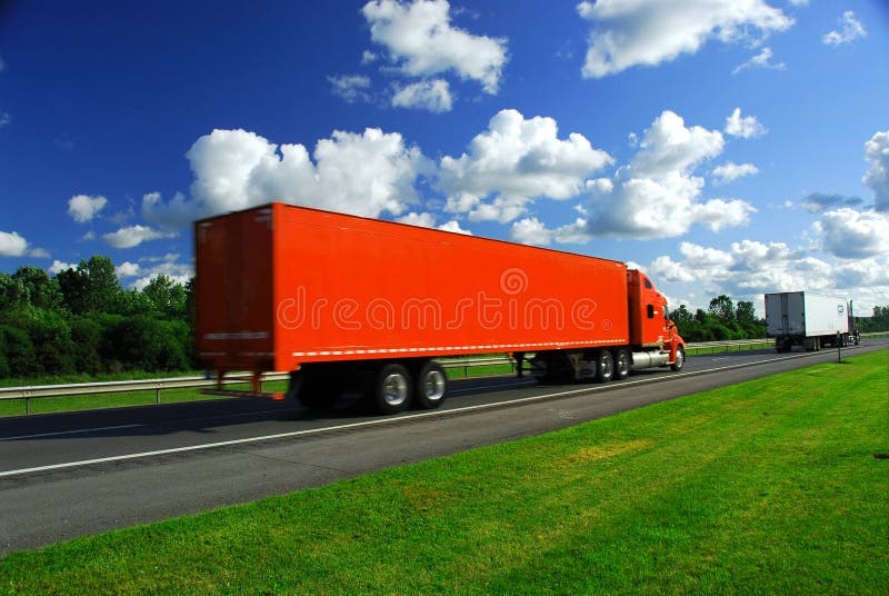 Truck speed highway stock image. Image of clouds, deliver - 994027