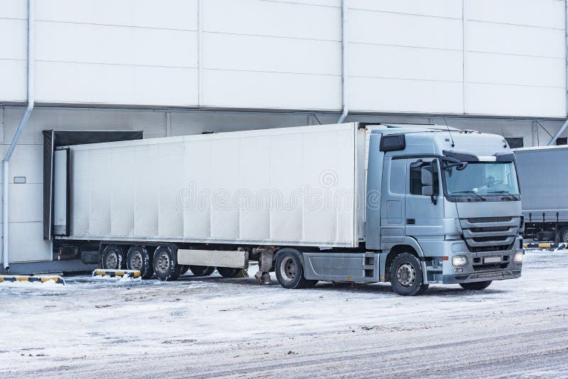 Truck Stands by the Door of the Storage Stock Image - Image of entrance ...