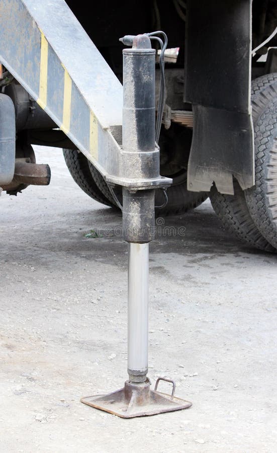 Truck Strong Outrigger Stabilizing Legs Extended. Tractor on Extended ...