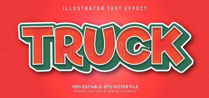 Truck Text Effect Design Vector Stock Vector - Illustration of ...