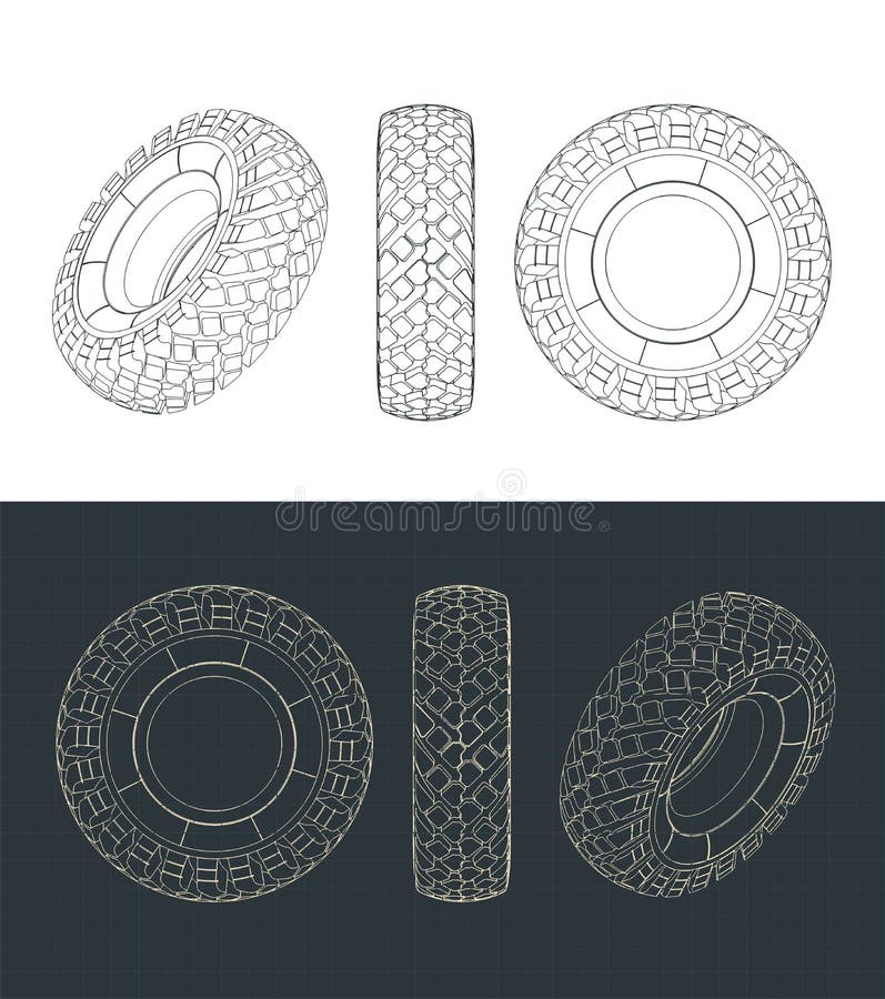 Truck tire blueprints stock vector. Illustration of blueprints - 249033016