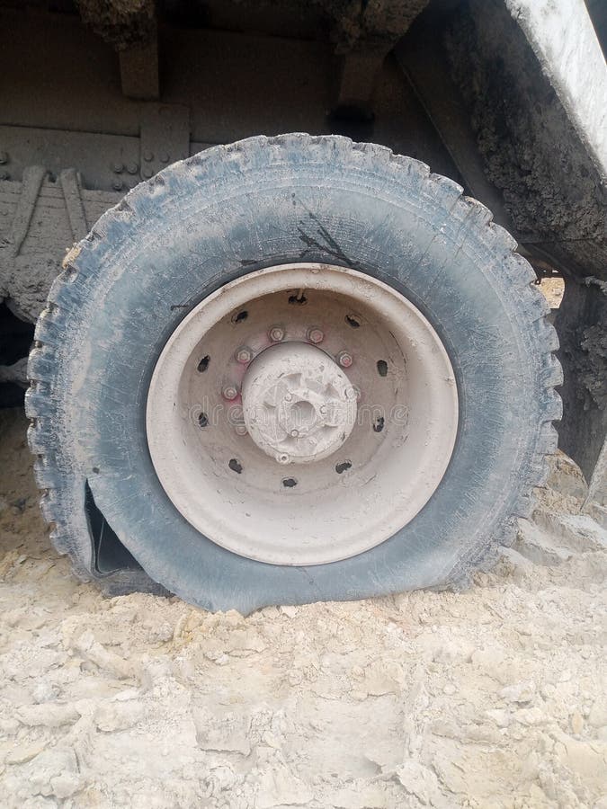 The truck tire burst editorial stock image. Image of truck - 359152584