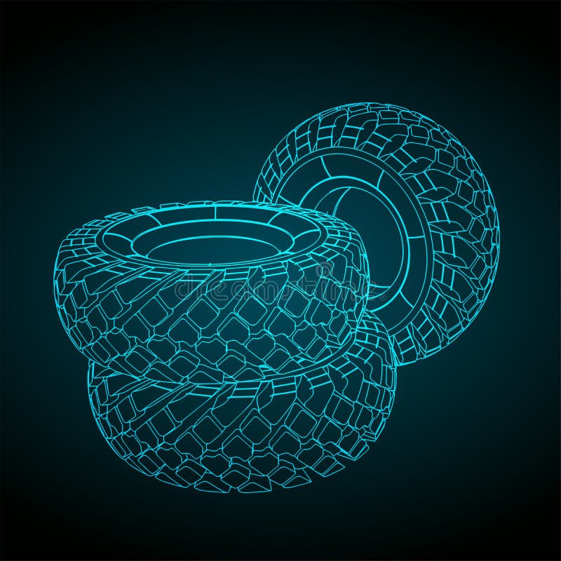 Truck Wheel Blueprints stock vector. Illustration of logistics - 214840223