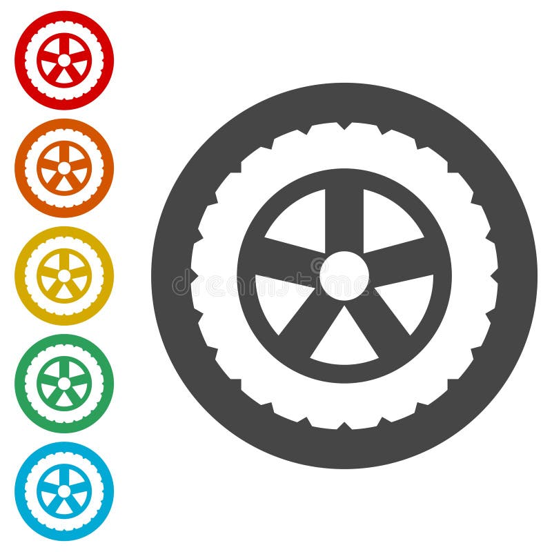 Truck tires icons set stock vector. Illustration of spare - 166871244