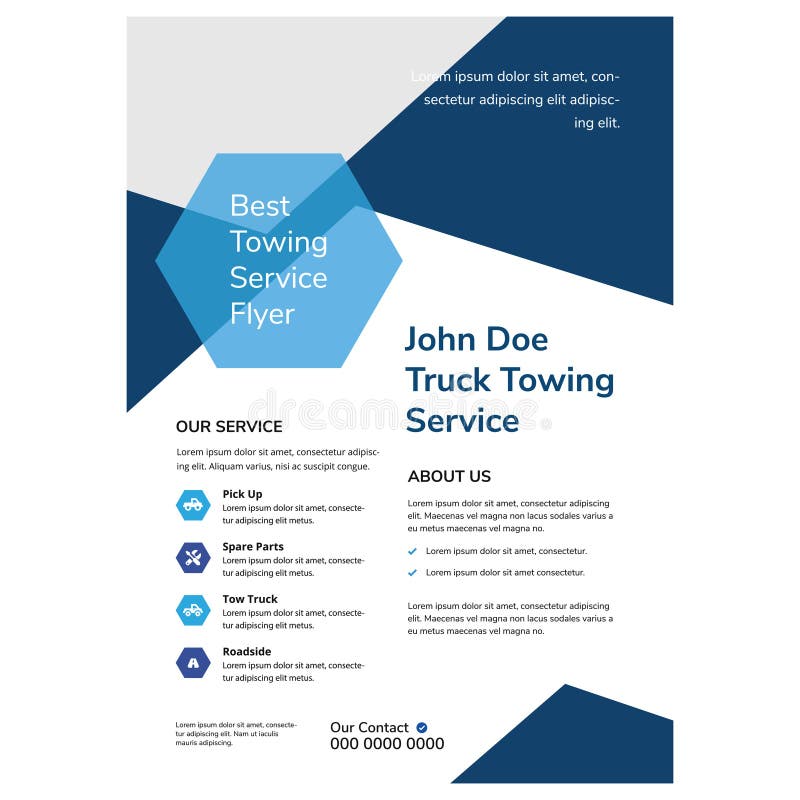 Truck Towing Service Flyer stock vector. Illustration of towing - 226682776