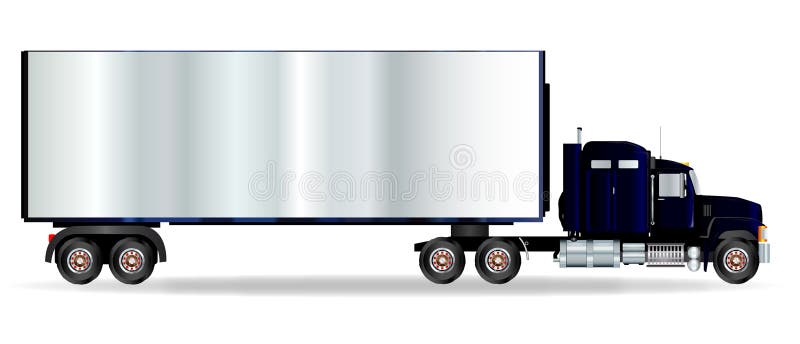 Truck Tractor Unit and Trailer Stock Vector - Illustration of transport ...