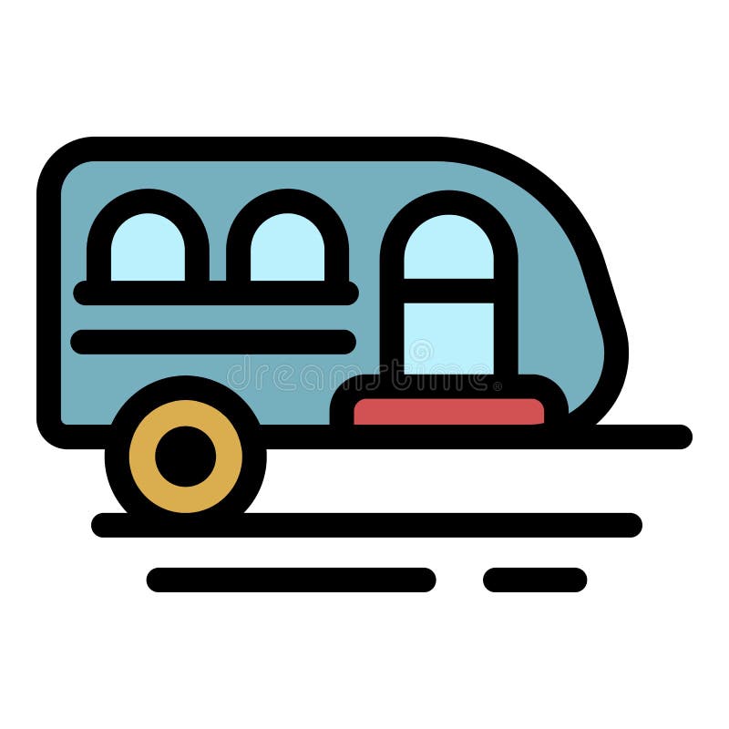 Truck Trailer Icon Color Outline Vector Stock Vector - Illustration of ...