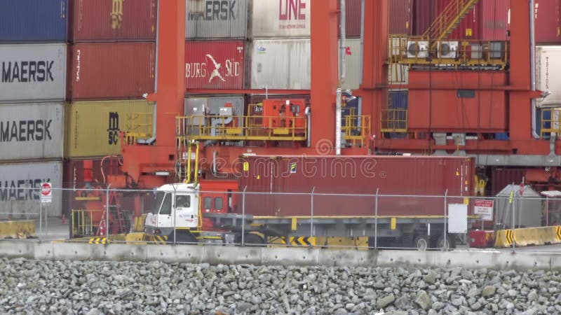 A Truck Trailer in the Process of Transporting and Maneuvering an ...